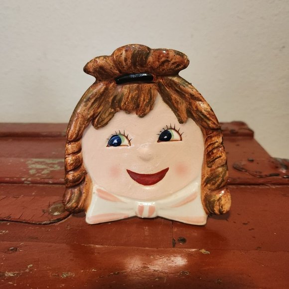 Vintage | Accents | Vintage Mid Century Kitsch Girl With Braids ...